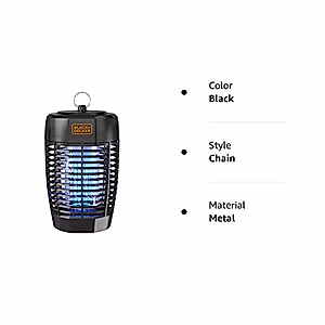 BLACK+DECKER Bug Zapper- Mosquito Repellent Outdoor & Fly Traps for Indoors- Mosquito Killer & Fly Zapper - Gnat & Moth Traps for Home, Deck, Garden, Patio & More