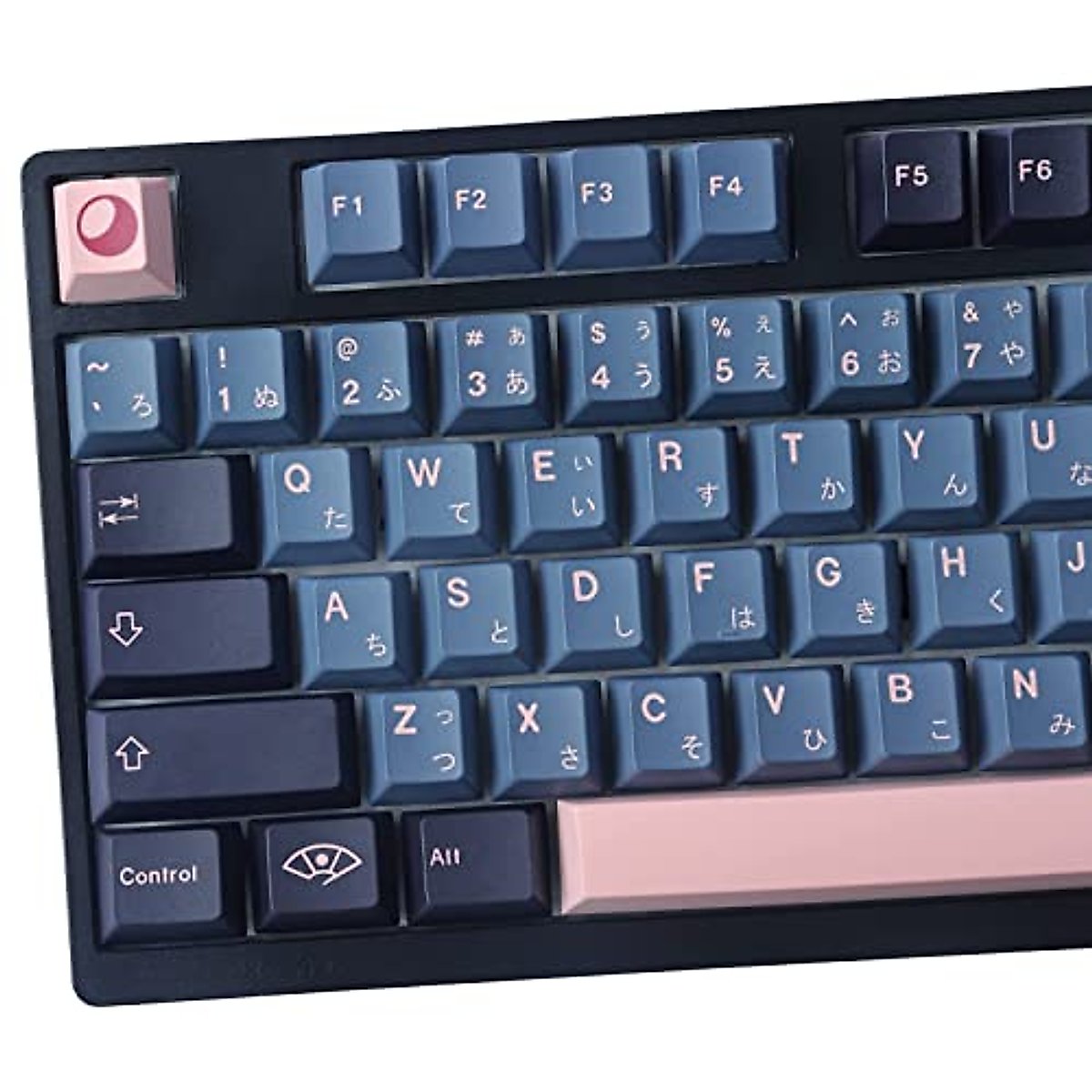 Tsungup Japanese Keycaps, 134 Keys Cherry Profile NightSakura Keycaps Dye Sublimation PBT Keycaps with 6.25U 7U Spacebar for Cherry MX Switches Mechanical Keyboard