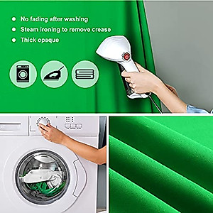 10x12ft Green Screen Backdrop for Photography, CPLIRIS Chromakey Green Screen Pure Polyester Collapsible Green Fabric with 3 Spring Clamps for Photoshoot, Game Live Steaming，Video Conference