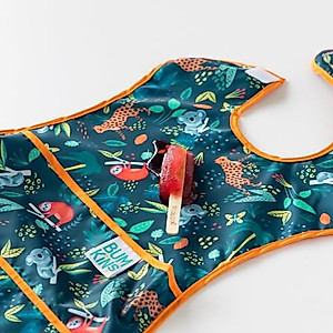 Bumkins Bibs for Girl or Boy, SuperBib Baby and Toddler for 6-24 Months, Full Cover Large Oversize, Essential Must Have for Eating, Feeding, Car Seat, Baby Led Weaning Supplies, Mess Saving, Jungle