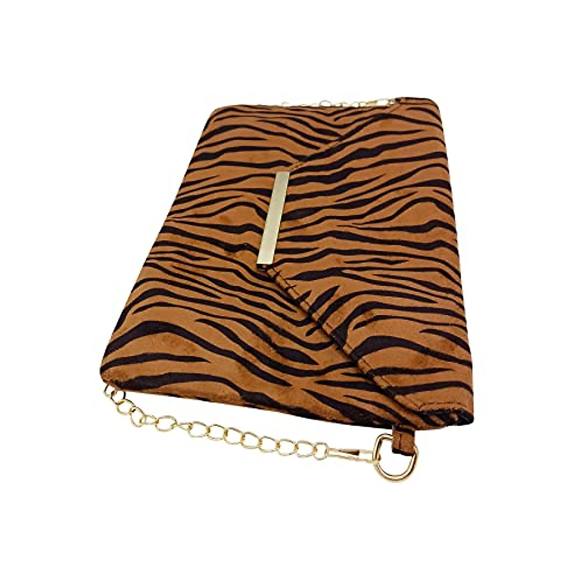Crossbody Bag Envelope Bags PU Magnetic Snap Animal Pattern Women Clutch Handbags Brown Zebra Pattern