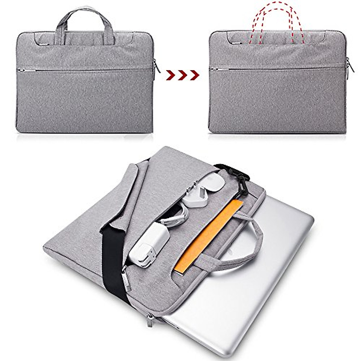 Lacdo 11 inch Chrombook Case Laptop Sleeve for 11.6 inch Samsung Lenovo Acer Chromebook R11 | ASUS VivoBook L203MA | 11.6" MacBook Air | HP Chromebook/Stream 11 | Surface Pro X 7 Computer Bag, Gray