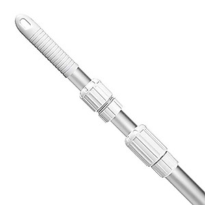 Poolmaster 21305 Commercial 3-Piece Adjustable Aluminum Telescopic Swimming Pool Pole, 15-Foot Extended, Three construction-1inch 8 inch X 1 1/4 inch Diameter, Silver