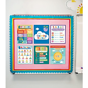 Carson Dellosa Calming Strategies Bulletin Board Set—Calming Strategies and Mood Charts for Social Emotional Learning, Homeschool or Classroom Decor (7 pc)