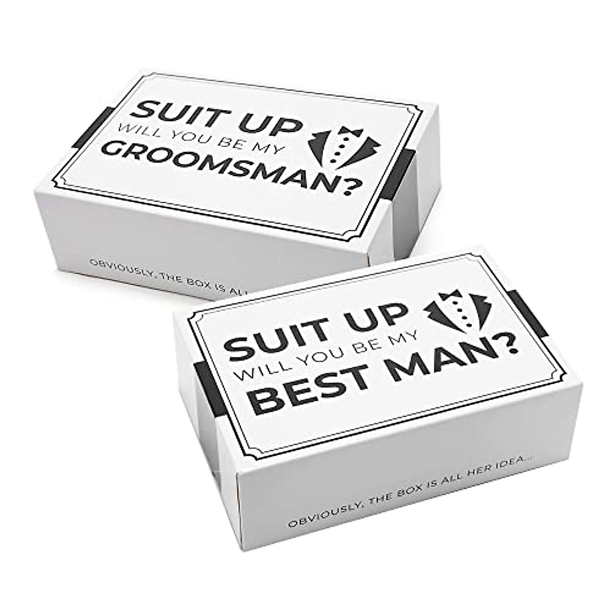 Pop Fizz Designs Groomsmen Box (6 pack) Groomsman Gift I Groomsmen Proposal Box | Groomsmen Gift Box Set | Will You Be My Groomsman? | Will You be My Best Man? | Tuxedo Style