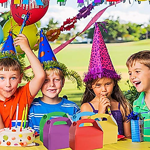 Rainbow Treat Boxes Party Favor Boxes,24 Pack Cardboard Gift Boxes for Bridesmaid Proposal/Birthday/Party/Wedding, Red Kraft Paper Present Packaging Box with Lids (6.2 x 3.5 x 3.6 In)