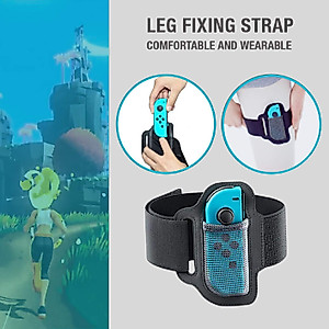 Leg Strap for Nintendo Switch Sports, Accessories Kit for Nintendo Switch Ring Fit Adventure, 1 Switch Leg Strap and 2 Ring-Con Grips (DOES NOT INCLUDE the RING)
