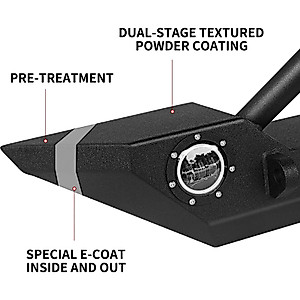LEDKINGDOMUS Front& Rear Bumper with Tire Carrier Compatible with 07-18 Jeep Wrangler JK JKU Rubicon Sahara Sports Model w/ 2x 60W Fog Light, Winch Plate and D-rings Offroad Rock Crawler Bumper