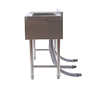 FXEIPOL 3 Compartment Stainless Steel Sink Stainless Steel Utility Sink Commercial Utility Basin with Baskets Freestanding Restaurant Sink for Gardens, Balconies