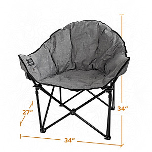 Kuma Outdoor Gear Lazy Bear Heated Chair with Carry Bag, Ultimate Portable Luxury Heated Outdoor Chair for Camping, Glamping, Sports & Outdoor Adventures (Heather Grey)