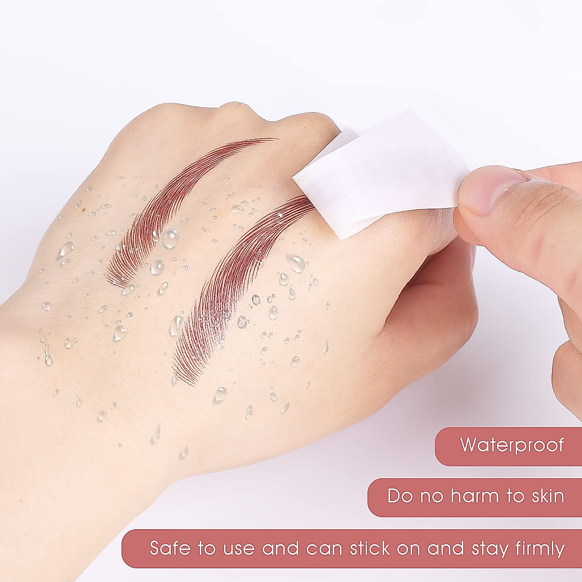 Molain Brow Tattoo Eyebrow Peel Off Temporary Tint Waterproof 4d Realistic Sticker Angled Stencil Removal Practice Drawing Color Sheets Patches Women Girls Makeup (6 PCS Brown Style 09)