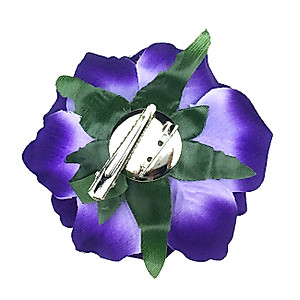 DRESHOW 16 Pcs Rose Hair Clip Flower Bridal Hair Pins Rose Brooch Floral Clips Head Ornament Wedding Hair Accessories Flamenco Dancer Hair Clip for Women Girls