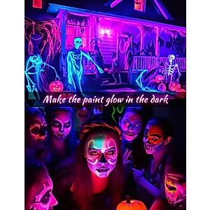 L LOHAS LED UV Black Light Bulbs, Halloween 12W A19 UV Blacklight, 100 Watt Equivalent, UVA Level 385-400nm Wavelength, Glow in The Dark for Body Art Paint, Fluorescent Poster, Neon Glow Party, 2 Pack