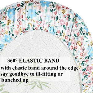 Bassinet Sheet Set 2 Pack Satin Ultra Soft Silk Fit for Rectangle, Hourglass, Oval Bassinet Mattress Protect for Baby Hair and Skin Cradle or Bassinet Sheets, Floral & Floral