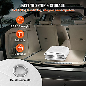 VEVOR 10 x 20 ft Carport Replacement Canopy Cover, Ripstop Triple-Layer PE Fabric Garage Top Tarp Shelter Cover, UV Resistant Waterproof Car Cover Tent for Party, Garden, Boat (Frame is not Included)