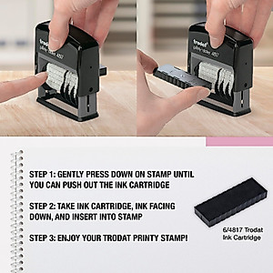 Trodat Printy 4817 Economy Dial-A-Phrase, 12 Popular Office Messages, Month in Letters, Day and Year in Numbers, Rubber Date Stamp – Self Inking Black Ink