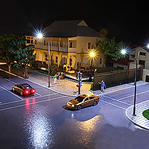 EC100 12PCS 1:87 HO Scale Model Lighted Car with 12V LED Head and Rear Lights Layout