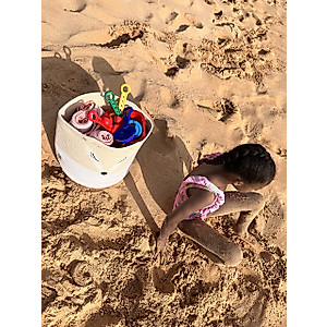 Large Cotton Rope Basket with Cute Animal Design - Unisex Bed & Bath Toy Bin Serves as Woven Laundry Basket & Nursery Hamper for Babies, Toddlers, Girls & Boys - Sturdy & Kid-Safe, 14" x 14 "