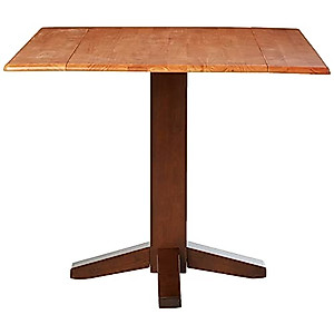 International Concepts Square Dual Drop Leaf Dining Table, 36", Cinnamon/Espresso
