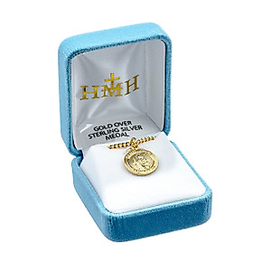 The Christian World Patron Saint Jude Gold Over Sterling silv. Religious Medal Pendant Necklace vbn-fh-6158