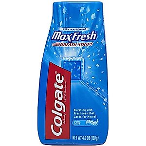 Colgate Max Fresh Liquid Toothpaste with Mini Breath Strips, Cool Mint, 4.6 oz (Packaging May Vary)
