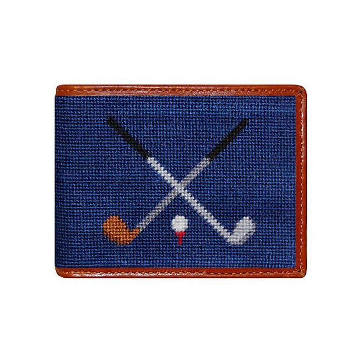 Crossed Clubs Needlepoint Bi-Fold Wallet by Smathers & Branson