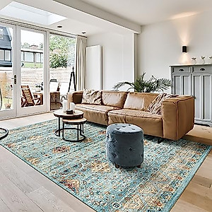 Gertmenian Indoor Boho Area Rug - 8x10 Large, Non Slip, Super Strong, Ideal for High Traffic Areas in Bedroom, Living Room, Kitchen - Tanis, Sage, 28503