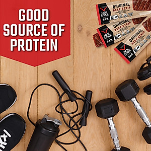 Jack Link's Beef Jerky Bars, Original - 7g of Protein and 80 Calories Per Bar, Made with Premium Beef, No added MSG - Keto Friendly and Gluten Free Snacks, 0.9 Ounce (Pack of 12)