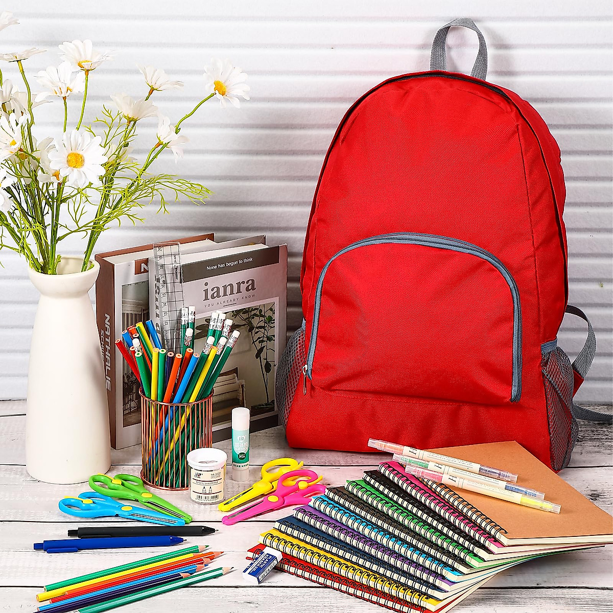 Colarr 30 Pack Backpacks Bulk Christmas Gift with 810 Piece School Supplies Kits Include Notebooks Ballpoint Pens Pencil Pouch Sharpeners Highlighters for Elementary Middle and High School Students