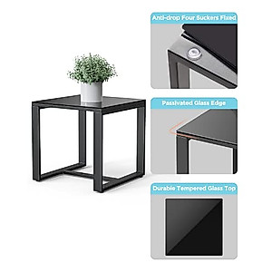 3 Pieces Wicker Patio Furniture Set, Modern Rocking Conversation Set with Coffee Table, Outdoor Rattan Patio Chairs Bistro Set for Balcony Porch Garden Yard Poolside, Grey