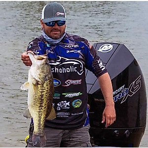 Fishoholic Fishing Face Mask Buff -3 Colors- UPF50+ Fishing Neck Gaiter Wind Dust Sun Protection Hunting Bandana (GreyH2OCamo)