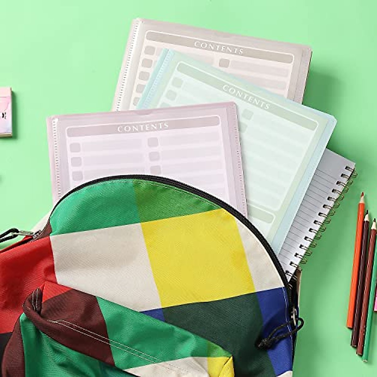 Mr. Pen- Plastic Folders with Clear Front Pocket, 5 pcs, Pastel Colors, Pocket Folders, Plastic Folders for Documents, Plastic Folders with Pockets, File Folders with Fasteners, Folder with Pockets