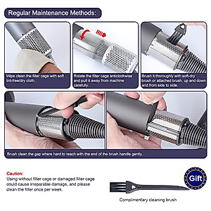 Hair Dryer Strainer Filter Mesh Compatible with Dyson Supersonic Hair Dryer HD01 HD03 HD04 HD08 Models, Filter Cover Cap Replacement Part with 32-in-1 Screwdriver Tool Kit (Silver Gray)