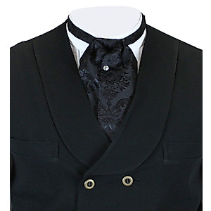 Historical Emporium Men's Satin Jacquard Puff Tie Black