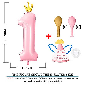 MJartoria Bundle 40 Inch Number Balloons with Crown with Birthday Party Hats 0-9 Big Size Happy Birthday Balloon Foil Digital Balloon for Birthday Party Wedding Anniversary Baby Shower Decorations