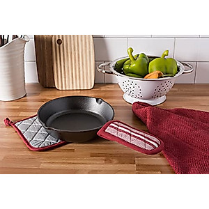 DII Double Strip Chef Kitchen Cooking & Baking Collection, Pan Handle Set, 6x3, Barn Red, 3 Piece