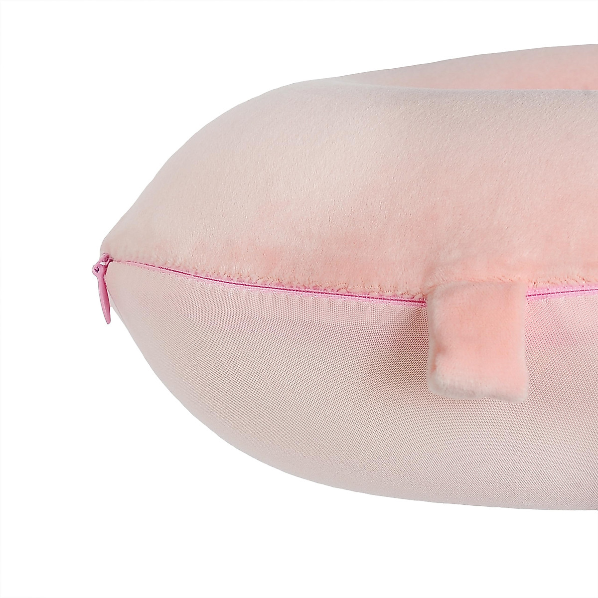 Makimoo Travel Neck Pillow, Top Memory Foam Pillow for Head Support, Ideal for Airplanes, Cars, and Home Recliners, Adjustable and Soft (Pink)