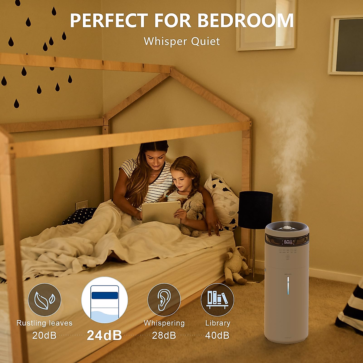 Humidifiers 4.5Gal/17L Humidifier Large Room Top Fill Large Humidifiers for Home 2000 sq ft with Remote Control Large Room Humidifier Quite Whole House Humidifier for Bedroom Tower Humidifier Plant