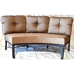 Cast Aluminum Curved Outdoor Sofa Elisabeth 2 Piece Patio Set Desert Bronze