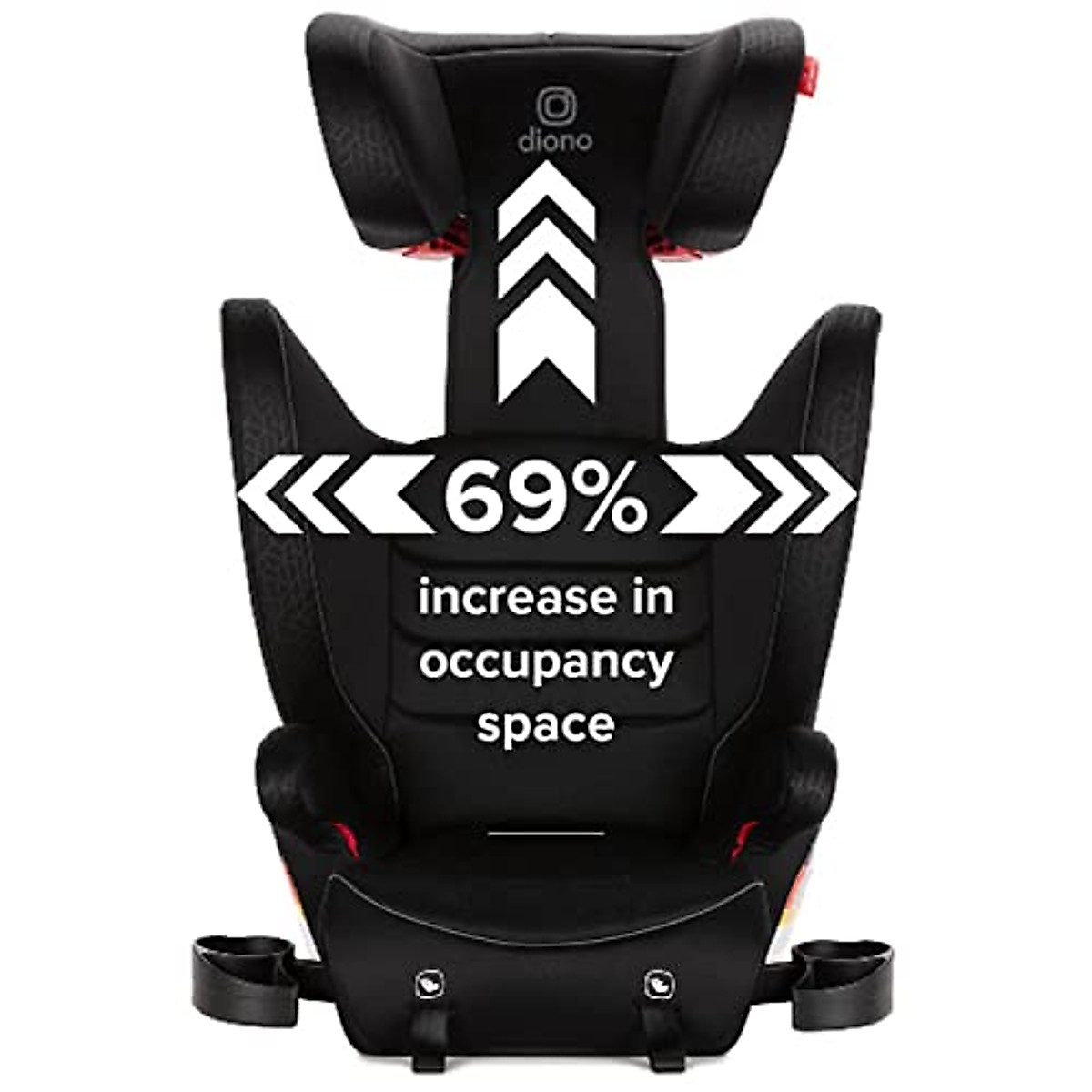 Diono Monterey 2XT Latch 2 in 1 High Back Booster Car Seat with Expandable Height & Width, Side Impact Protection, 8 Years 1 Booster, Black