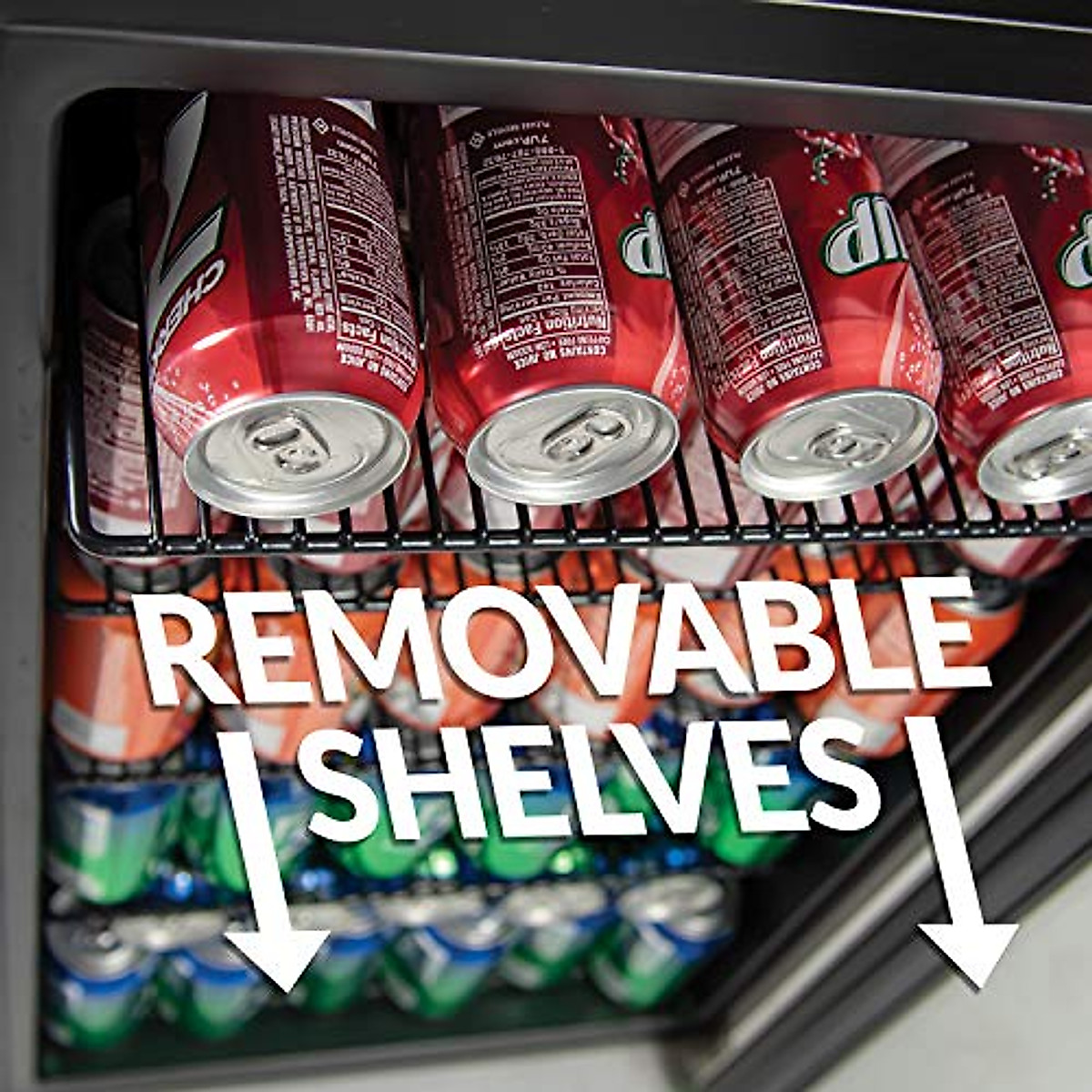 Igloo IBC35SS 135-Can Capacity Beverage Refrigerator & Cooler for Soda, Beer, Wine and Water LED-Lighted Double-Pane Glass Door, 3.5 Cu. Ft, Stainless Steel, Cubic Foot