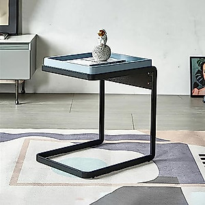 Modern Sofa Side Table Coffee Table Minimalist C-Shaped Side Table Bedside Coffee Table The Living Room Creative Movable Sofa Tables for Bed Or Chair Side End Table