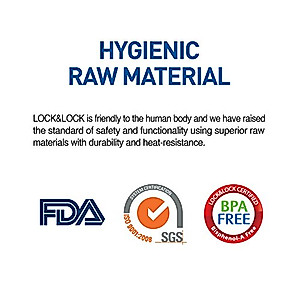 (Pack of 3) LOCK & LOCK Airtight Rectangular Tall Food Storage Container 43.96-oz / 5.49-cup