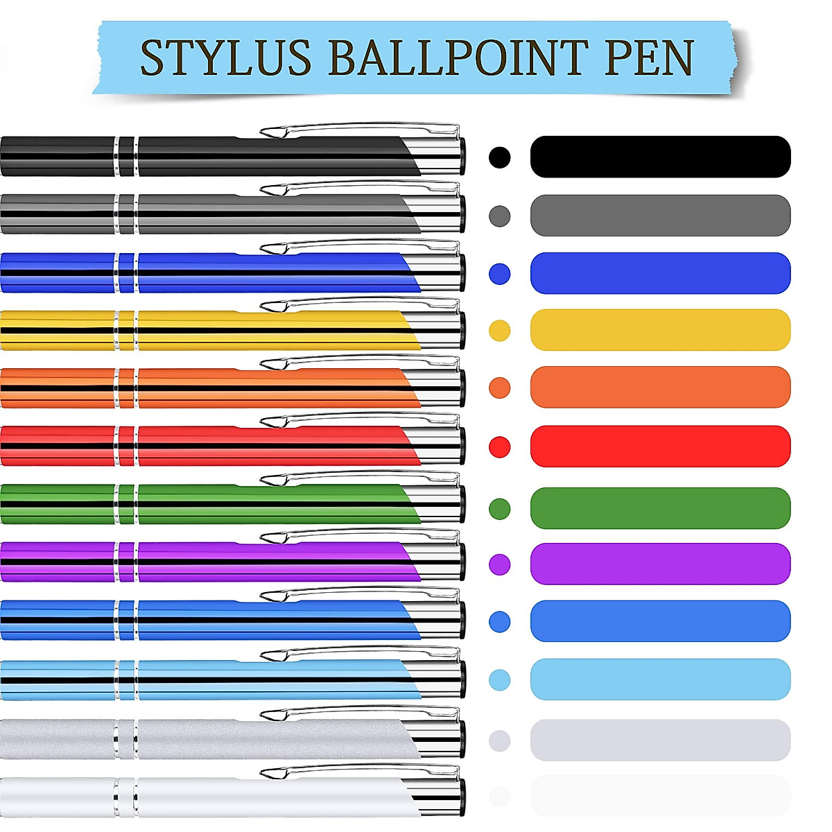 AUAUY Ballpoint Pens, 12 PCS Ballpoint Pens Funny Pen, Retractable Ballpoint Pens, Metal Comfortable Writing Pens 1 mm Black Ink Ballpoint Pens for Colleagues Teachers Adults Students(Mixed Color)