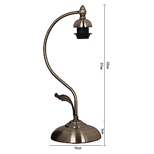 DOnhek Antique Reading Lamp Tiffany Style Classical Lamp Retro Bedside American Desktop Study Brass Decoration Personality Glass Table Lamp (Coffee Color)