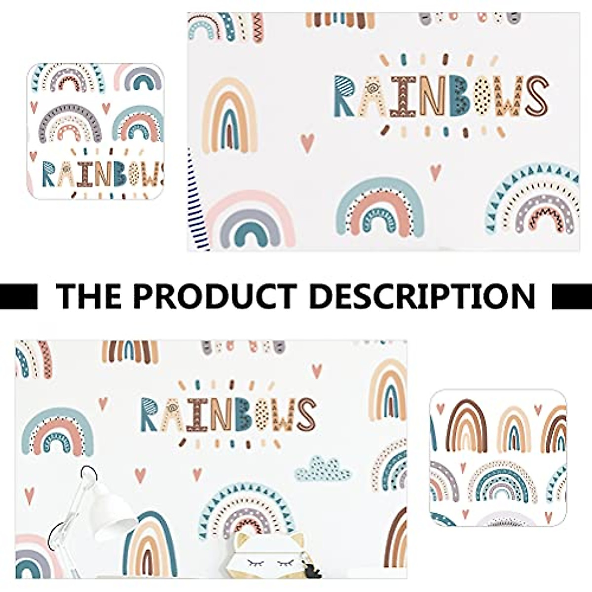 PartyKindom 2 Sets Cloud and Rainbow Wall Stickers Removable Decals Room Decoration for Home/Wall/Kitchen/Room Decor