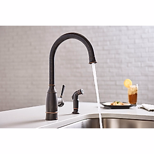 Moen Noell Mediterranean Bronze Traditional Single-Handle Standard Kitchen Faucet with Side Sprayer, 87506BRB