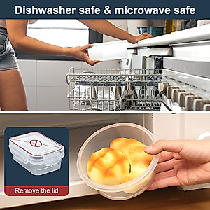 Moretoes 50pcs Plastic Storage Containers with Lids (25pcs Stackable Plastic Containers with 25 Lids) Meal Prep Containers, BPA Free, Microwave Dishwasher Safe