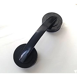 WANLIAN-Powerful Suction Cup Glass Mirror Door Handle, Refrigerator Drawer Bathroom Suction Cup Wall handrail, Bathtub Shower Handle Kitchen Drawer Cabinet Handle Suction Cup (Black Large)