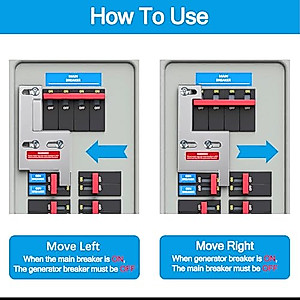 ACANORA Generator Interlock Kit for GE General Electeric Vertical Main 150 or 200 Amp Panels, 2 1/4 Inches Spacing, Silver